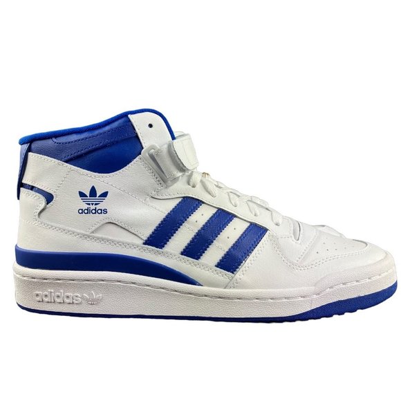 adidas | Shoes | Adidas Mens Forum Mid White Royal Blue Shoes Fy4976 ...